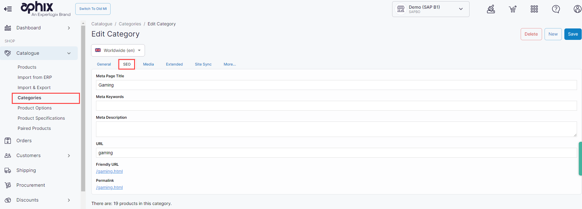 Understanding category management in Aphix WebShop