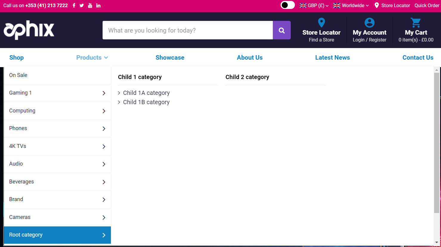 Understanding category management in Aphix WebShop